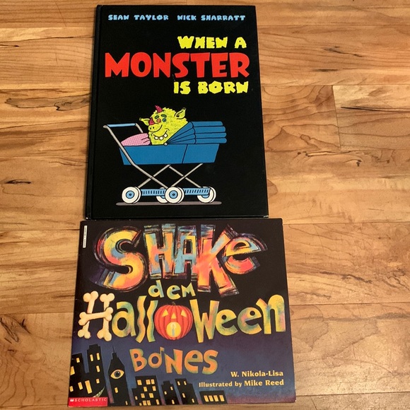 Toys | Lot Of 2 Books Halloween Monster Themed Childrens Picture Books ...